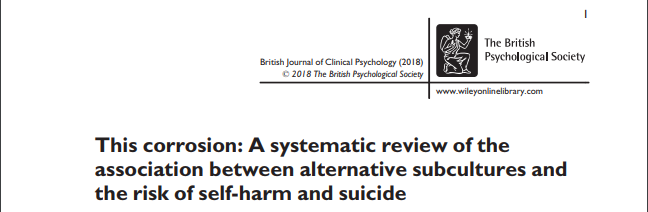 Subcultures, Self-Harm and Psychology | The Blogging Goth
